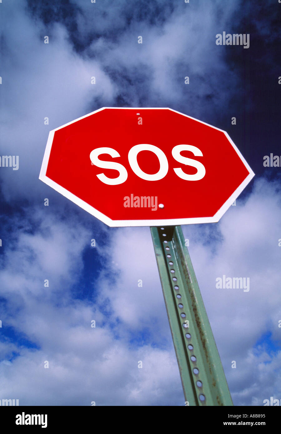 SOS Road sign Stock Photo - Alamy