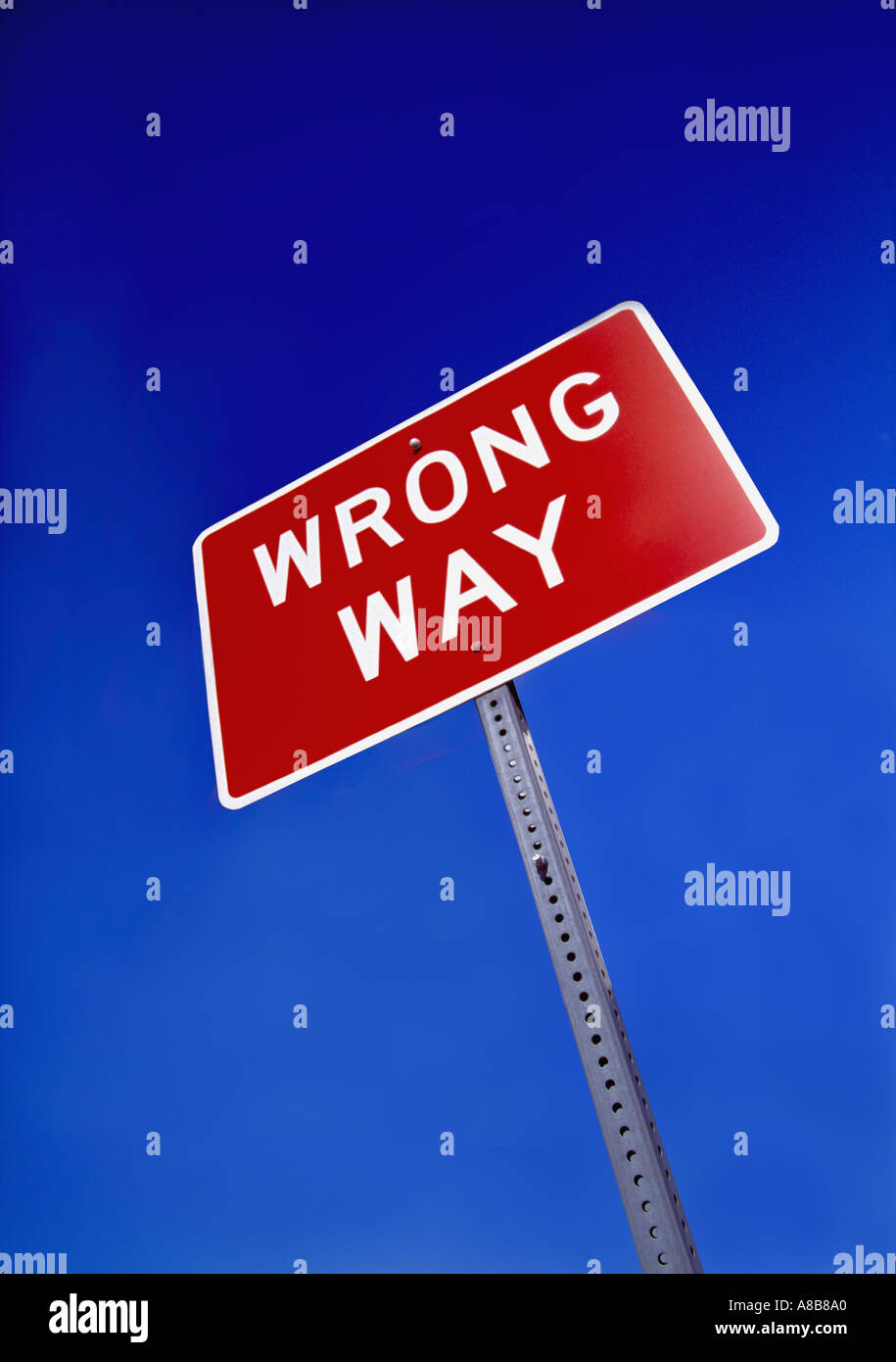 Wrongway Road Sign Stock Photo - Alamy