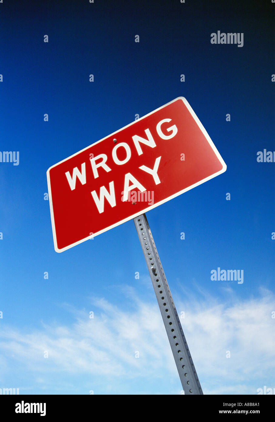 Wrongway Road Sign Stock Photo - Alamy