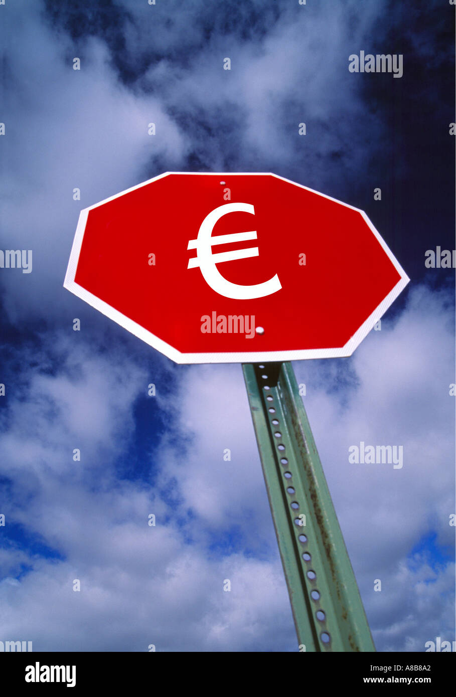 Road sign with Euro symbol Stock Photo - Alamy