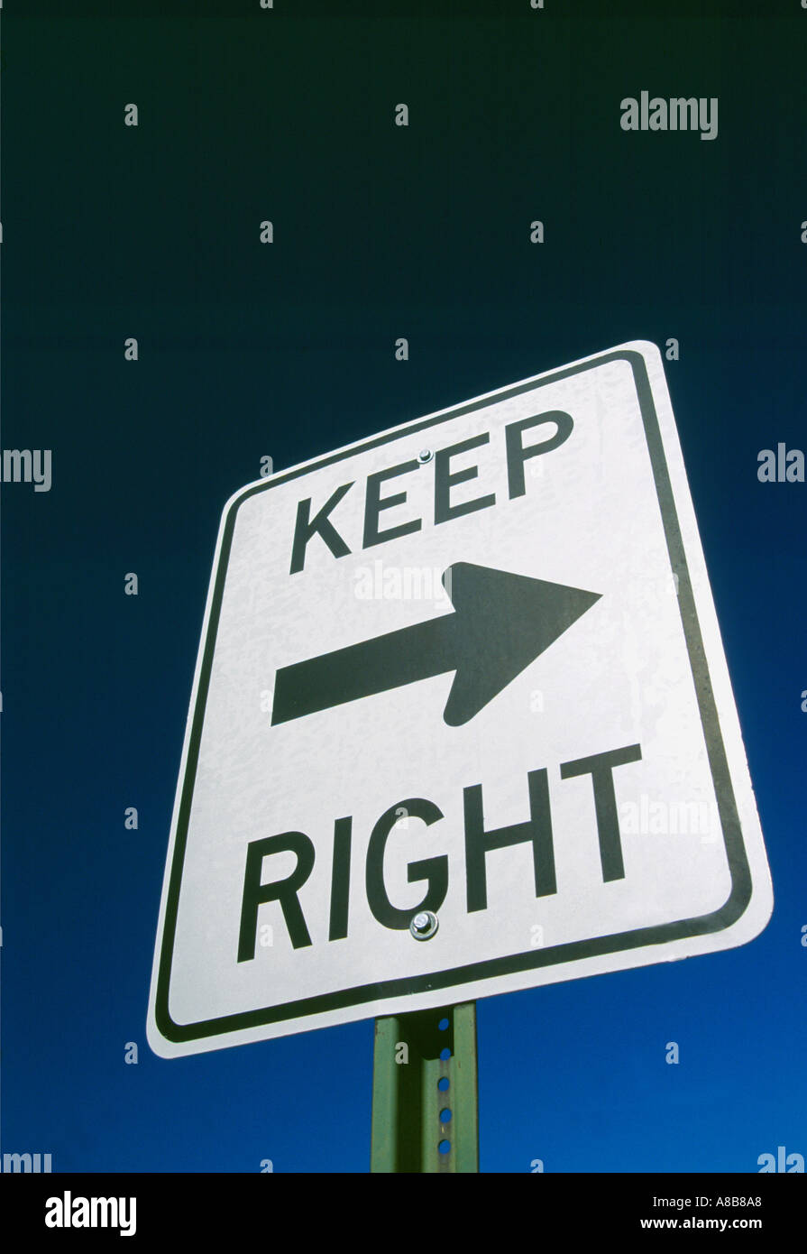 Road Sign Keep Right Stock Photo - Alamy