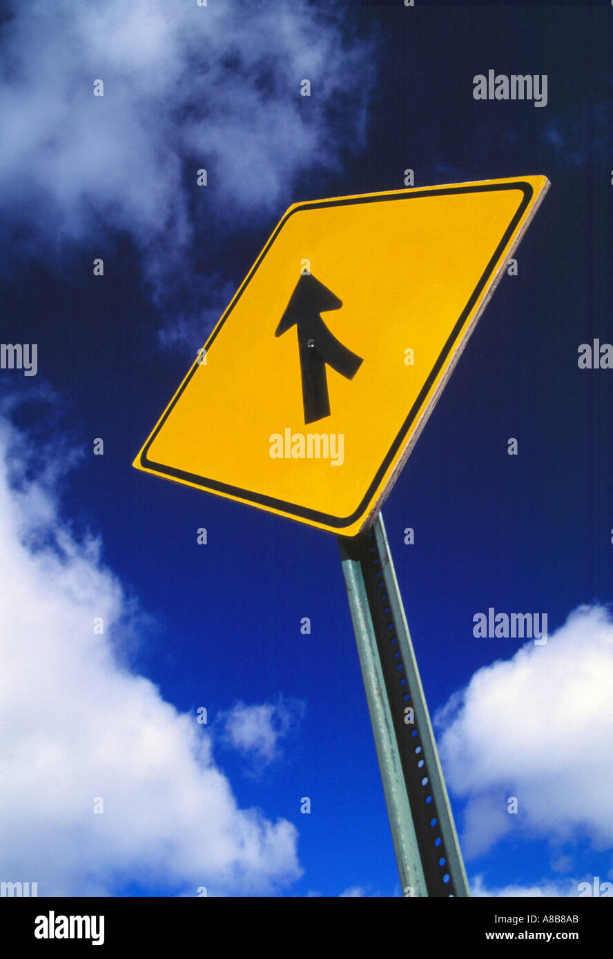 Merge Traffic Sign Stock Photo - Alamy