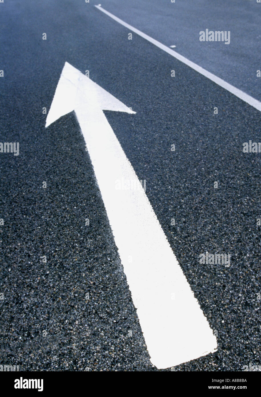 Directional Arrow on Road Stock Photo - Alamy