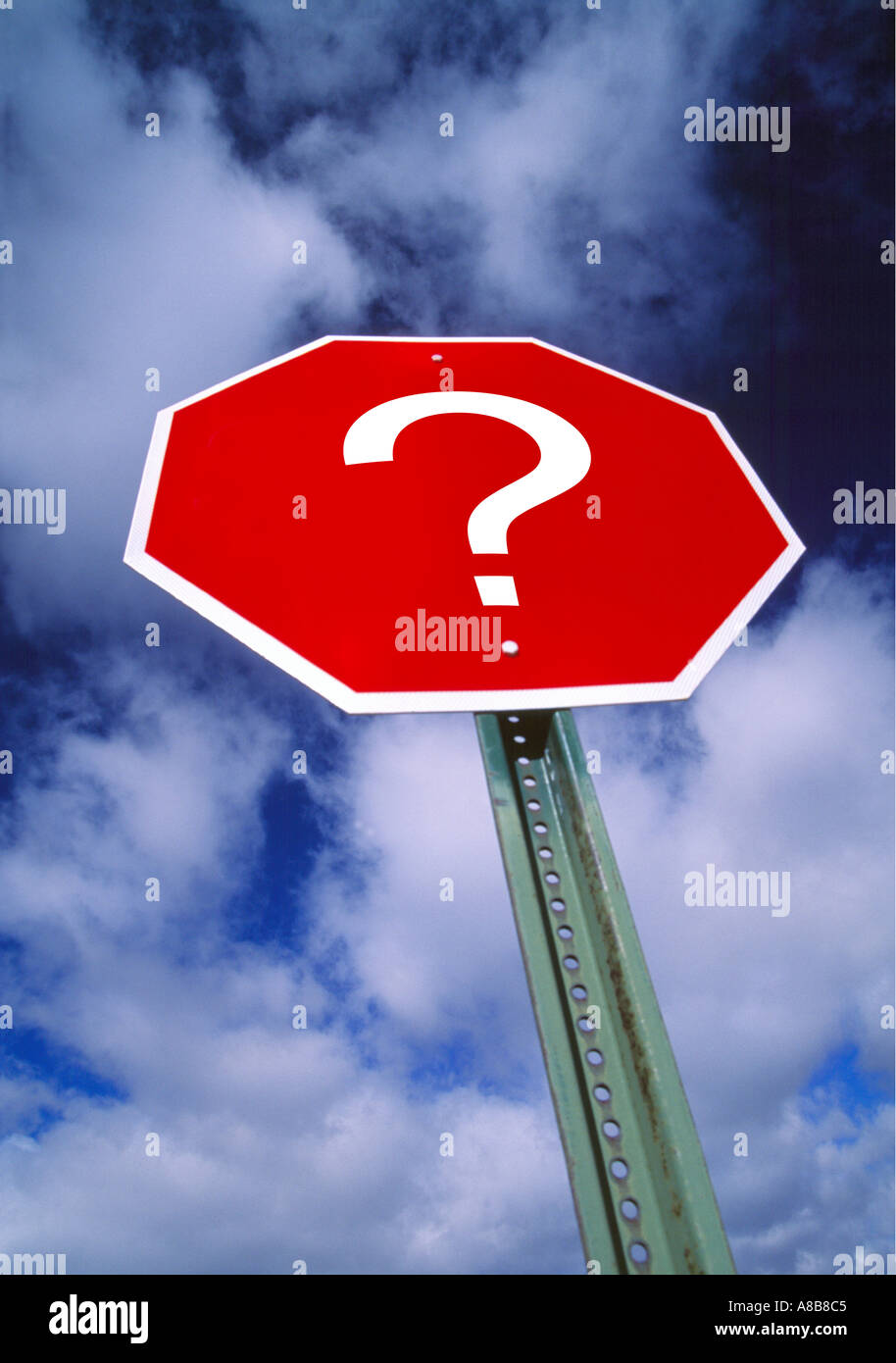 Road sign and Question Mark Stock Photo - Alamy