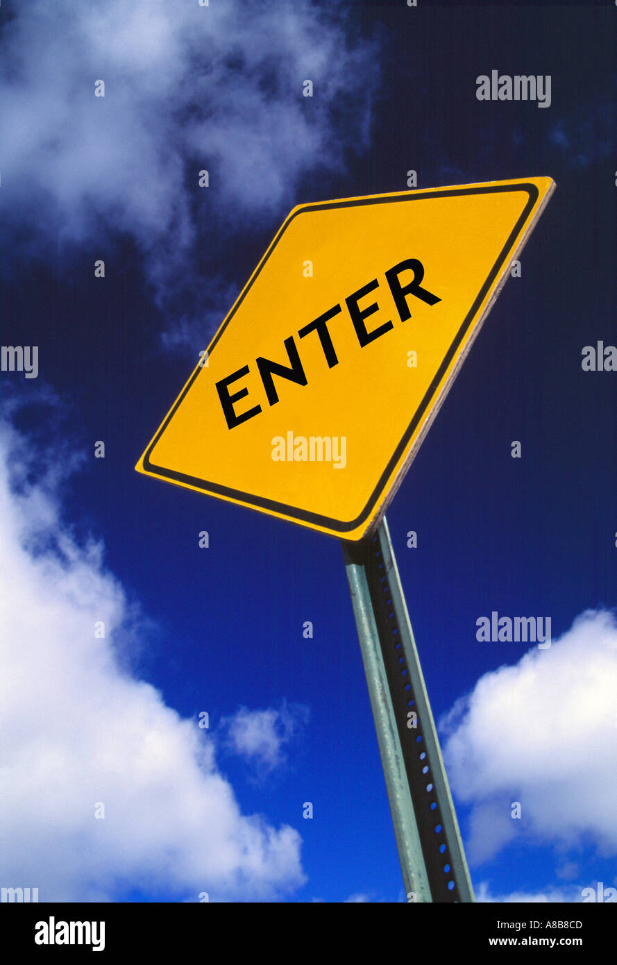 Road sign Enter Stock Photo - Alamy