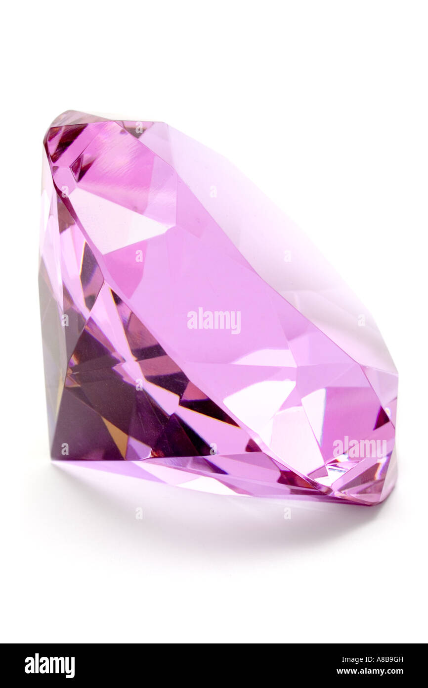 Pink gem isolated on a white background Stock Photo - Alamy