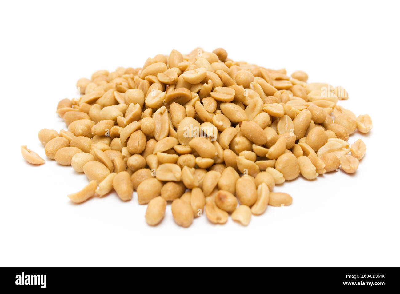 Peeled and salted peanuts isolated on a white background Stock Photo ...