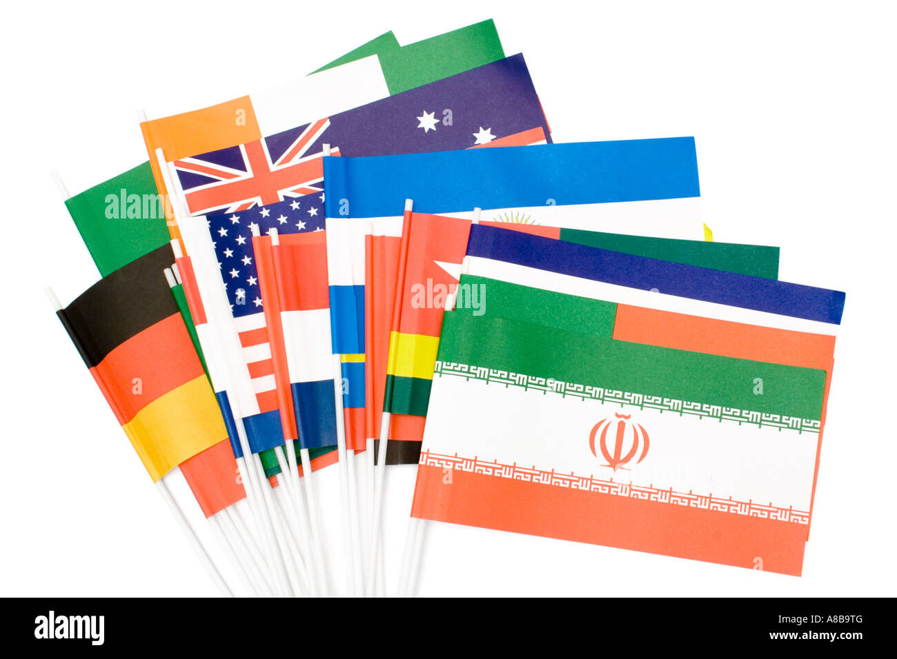 Various flags isolated on a white background Stock Photo - Alamy