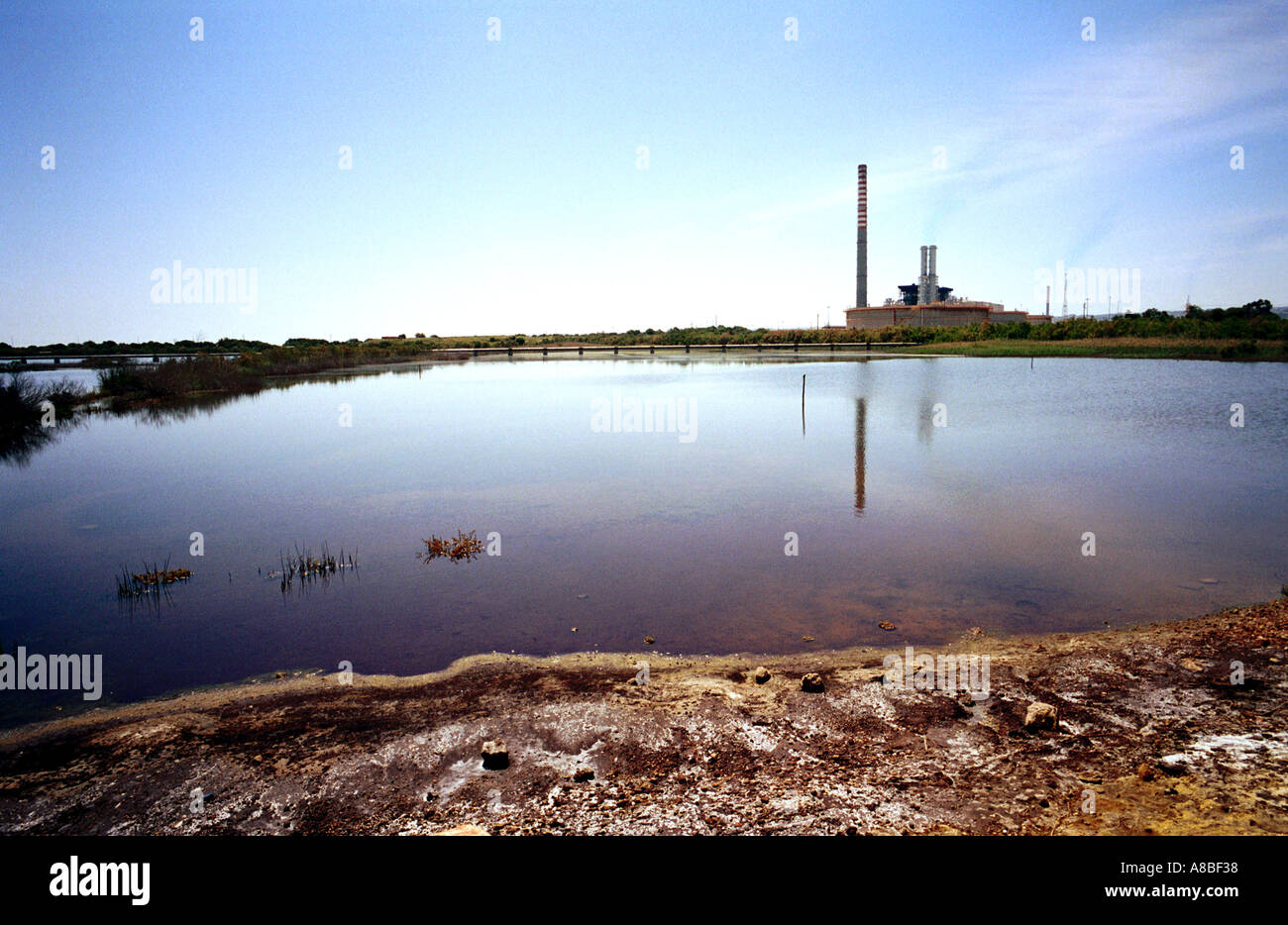 Waiste of pyrite on the ex salt mine Priolo Gargallo Sicily Stock Photo ...