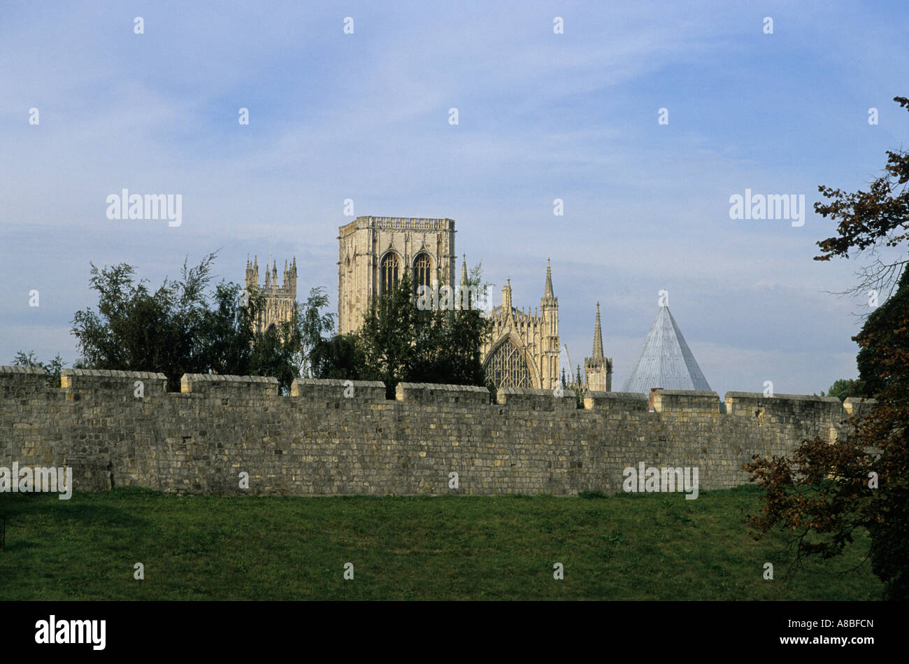 York Minster and city walls Stock Photo - Alamy