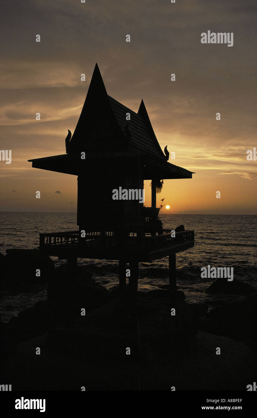 holy shrine at sunset pansea beach island of ko phuket thailand Stock ...