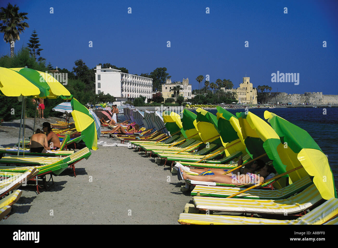 typical beach near the town of cos island of cos islands of dodecanese ...