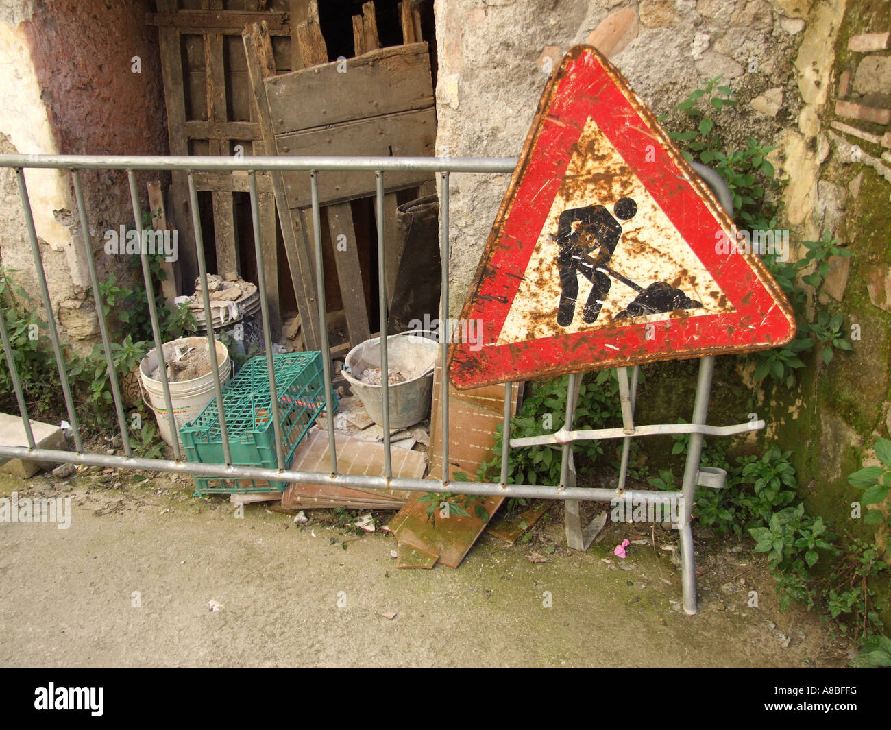 road works sign Stock Photo - Alamy