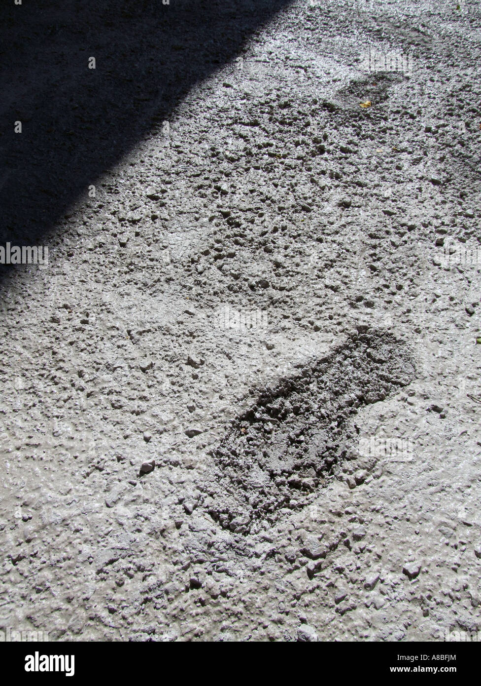 footprints in fresh concrete Stock Photo - Alamy
