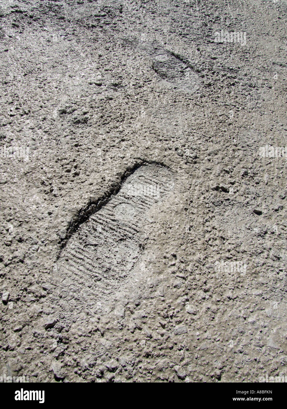 footprints in fresh concrete Stock Photo - Alamy