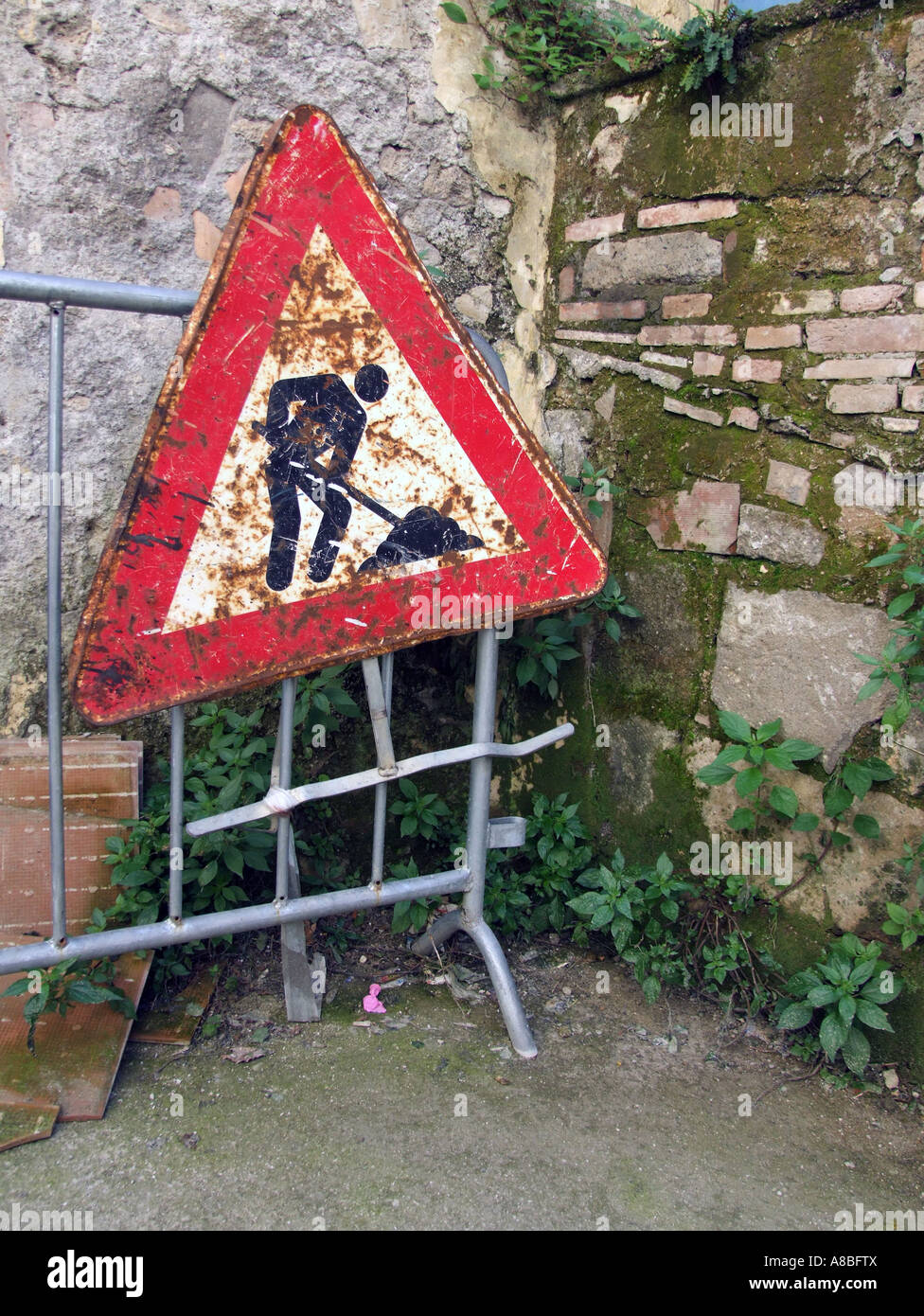road works sign Stock Photo - Alamy