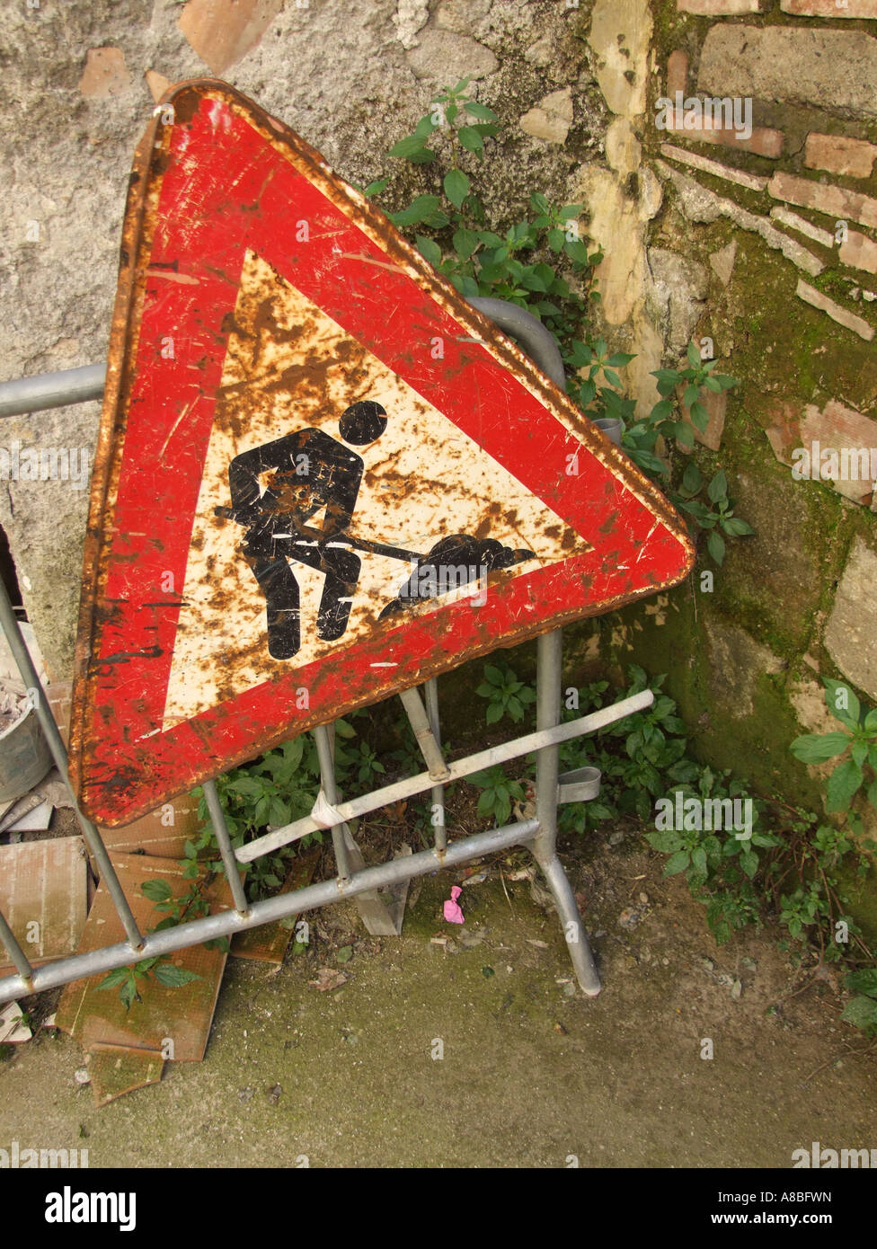road works sign Stock Photo - Alamy