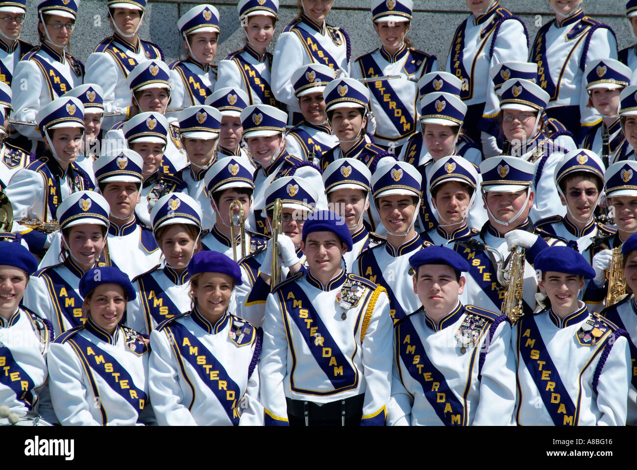 World War II Memorial High School Marching Band performs at monument ...