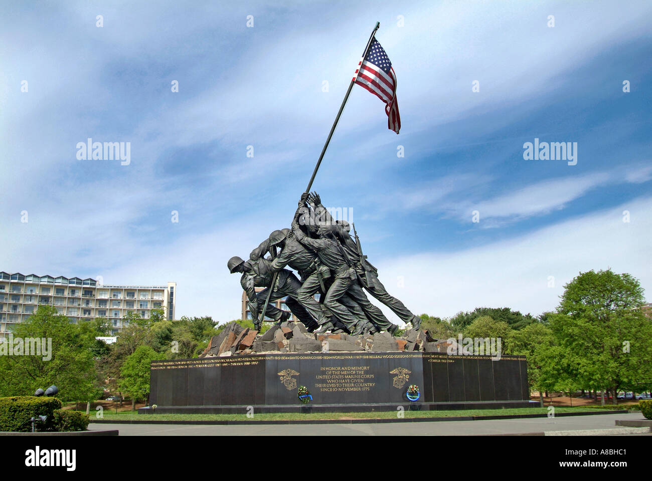 The Marine Corps Statue of Raising the Flag at Iwo Jima during World ...