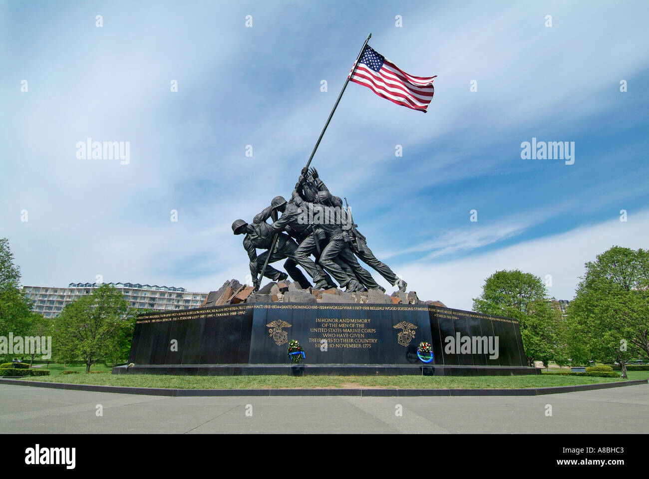 The Marine Corps Statue of Raising the Flag at Iwo Jima during World ...