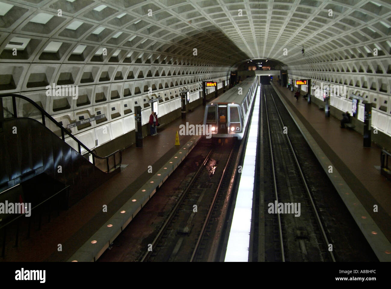 Washington DC Metro underground subway transports people to points ...
