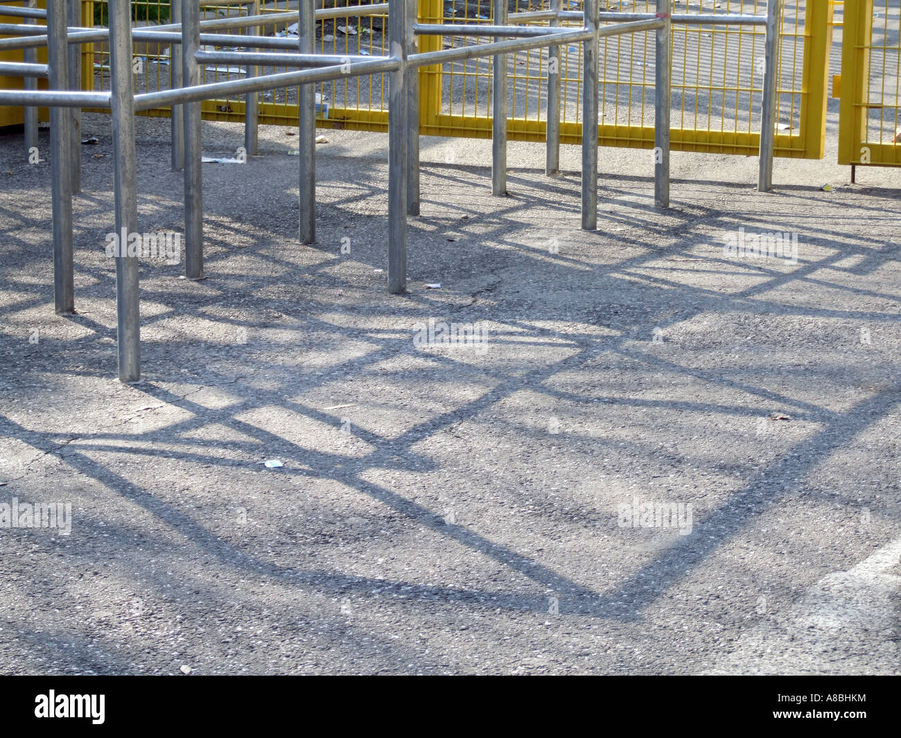 empty turnstile at sports ground Stock Photo - Alamy