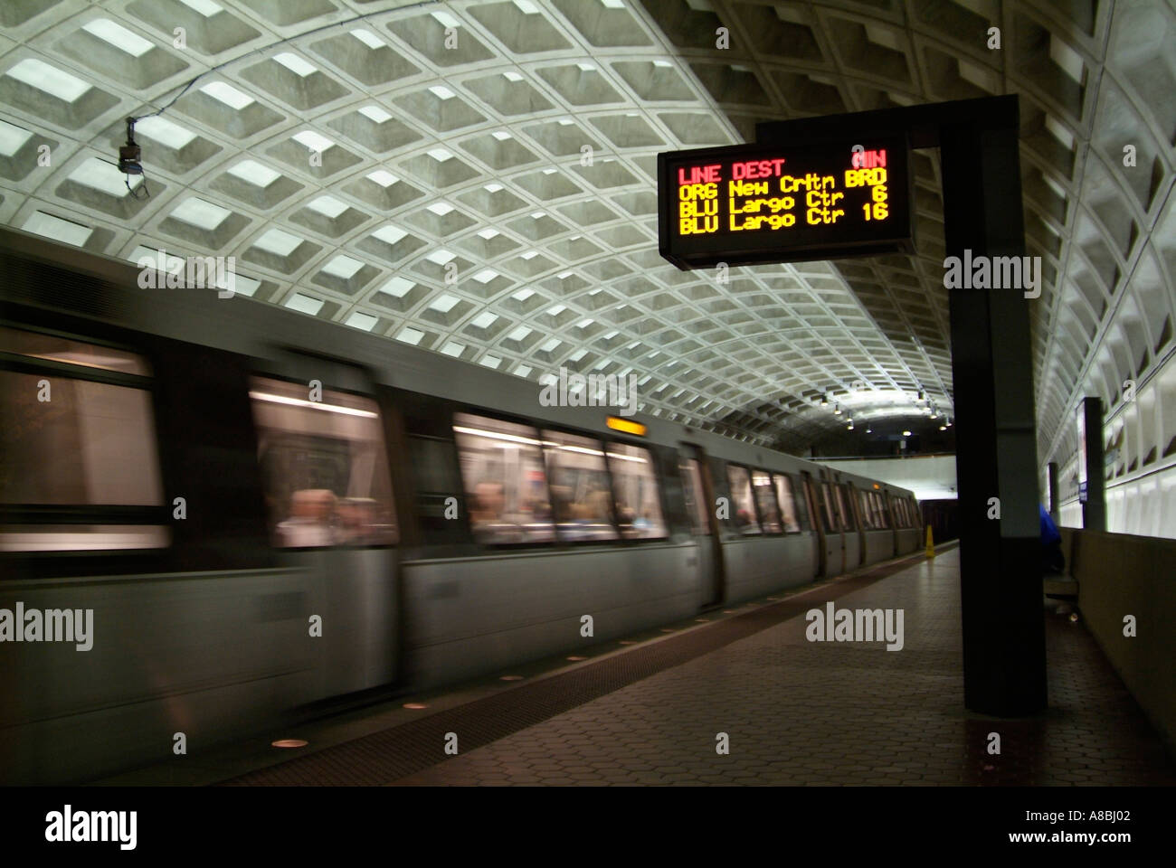 Washington DC Metro underground subway transports people to points ...