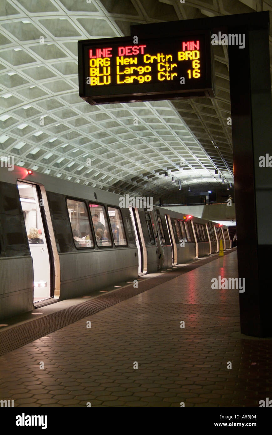Washington DC Metro underground subway transports people to points ...