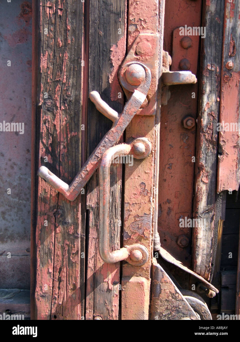 lock on old train carriage Stock Photo - Alamy