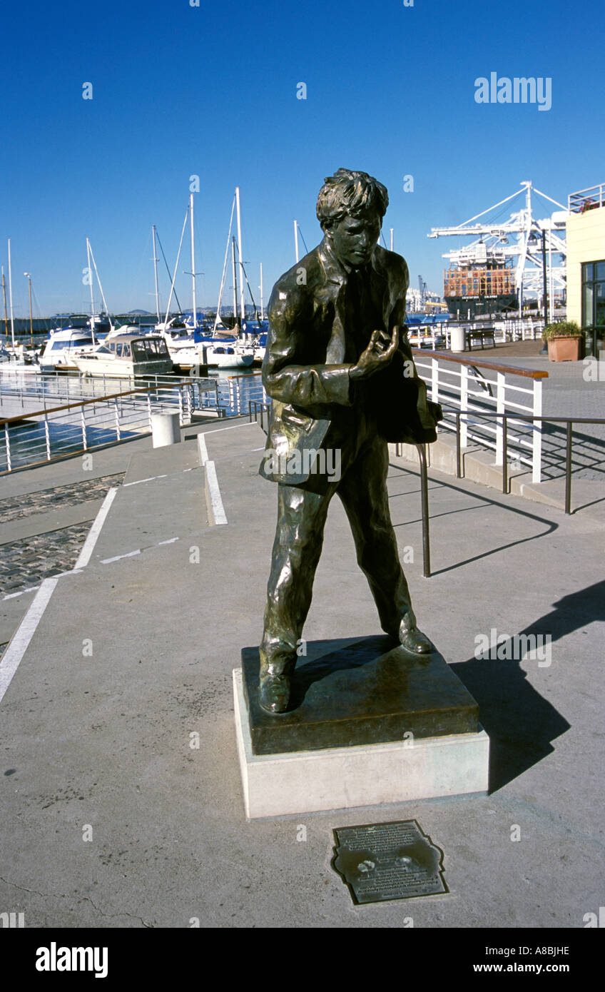 California Oakland Jack London statue at Jack London Square Stock Photo ...