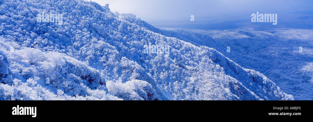 Jeju Island snow covered winter mountain Stock Photo - Alamy