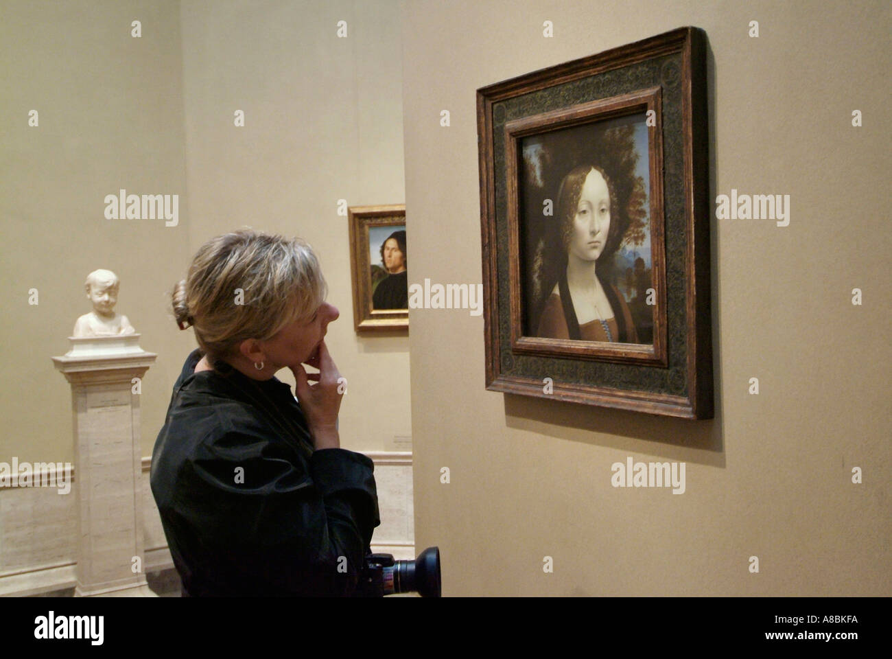 The National Gallery of Art work of Leonardo Da Vinci's Ginevra de ...