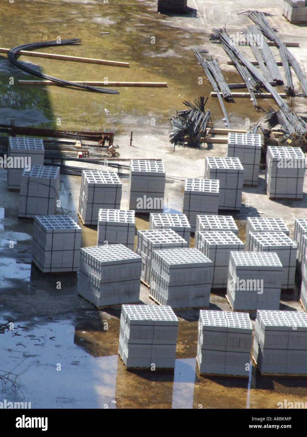 construction material on building site Stock Photo - Alamy
