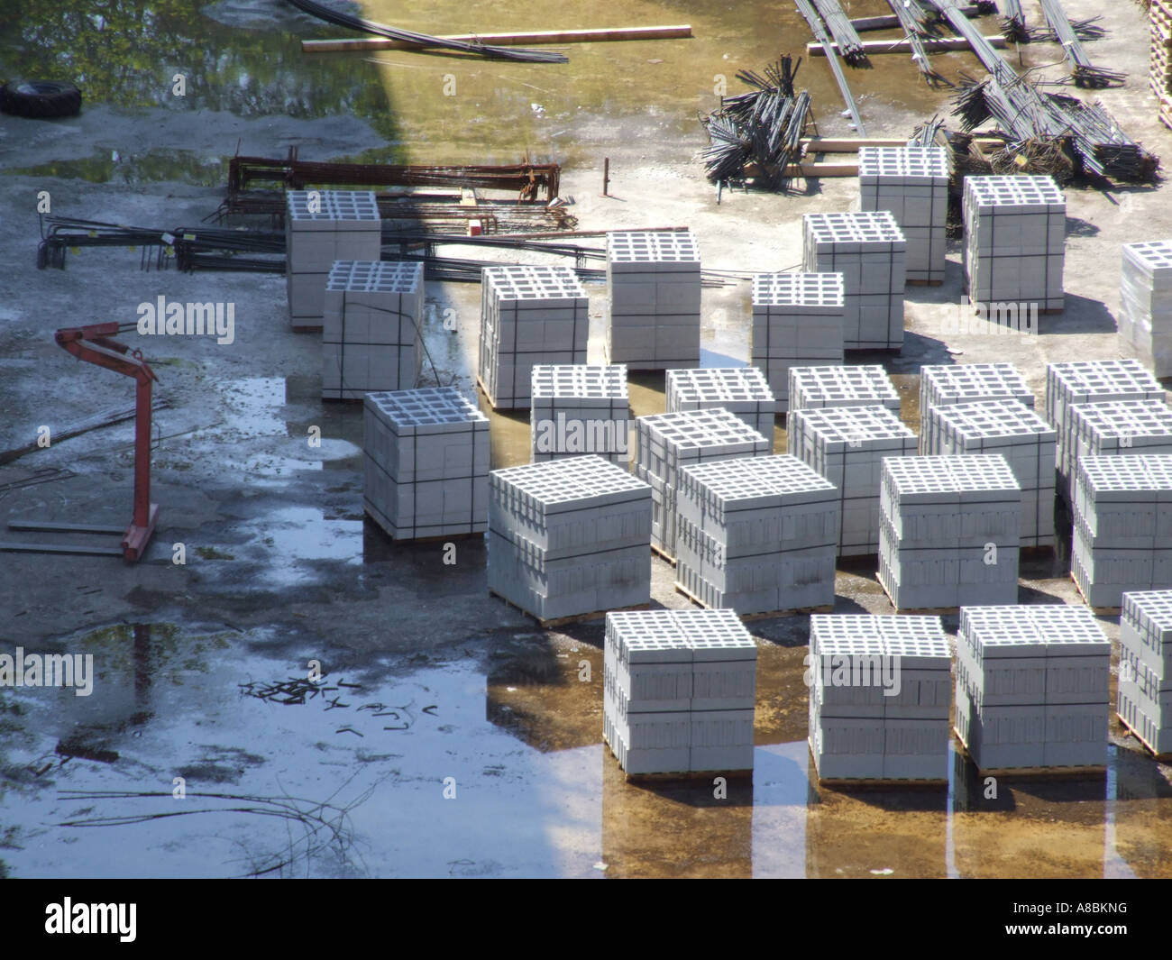 construction material on building site Stock Photo - Alamy