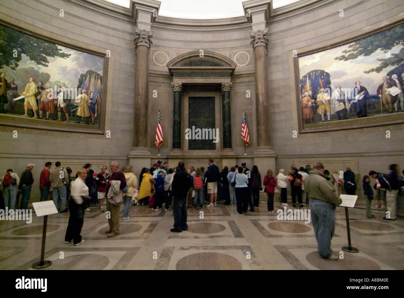 National Archives of the United States with the Rotunda and original ...