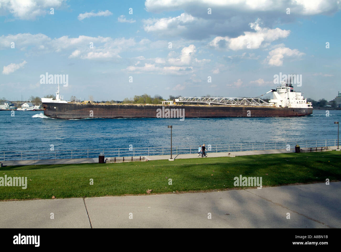 International and domestic Freighter Shipping on the St Clair River at ...