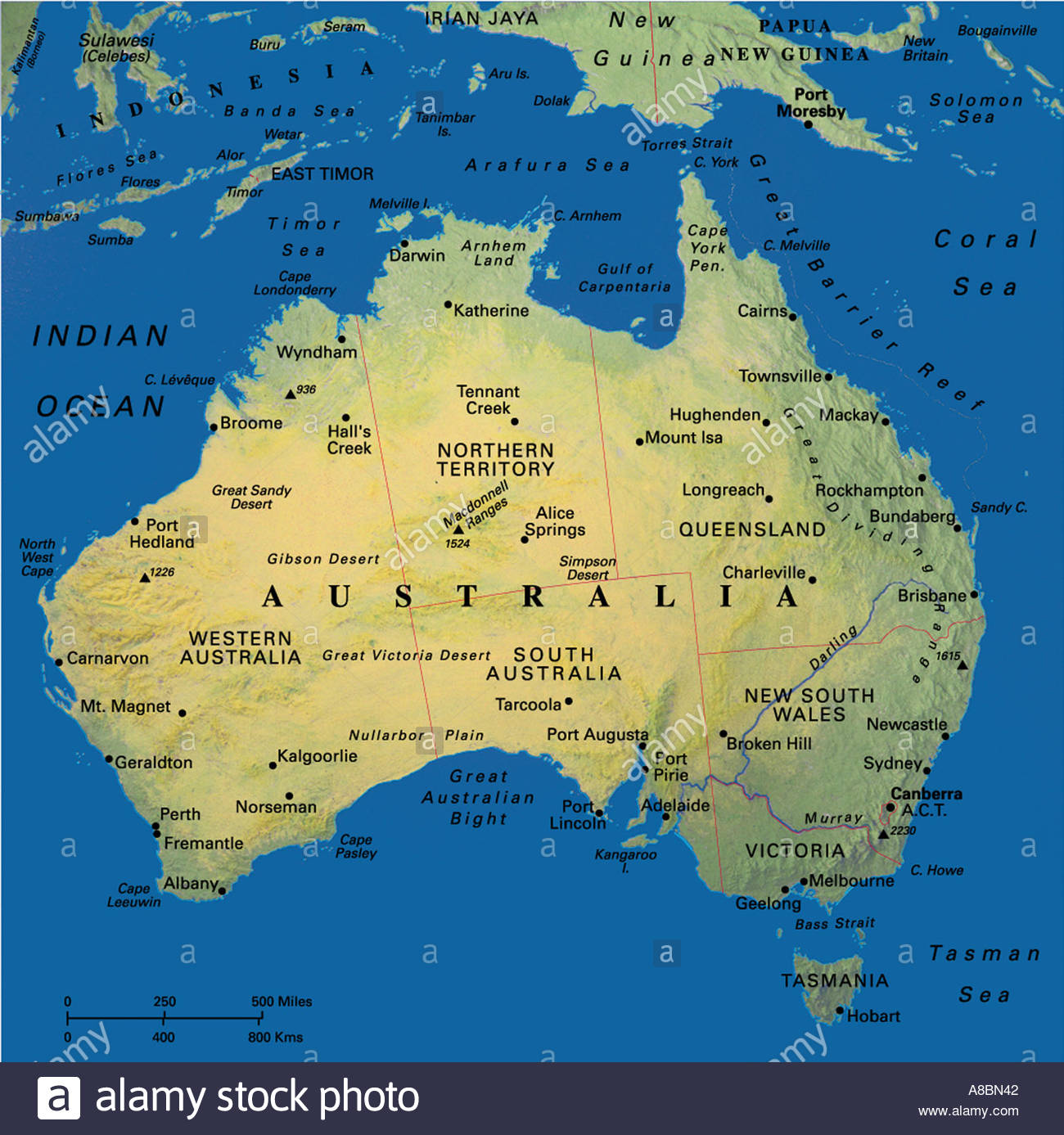 Map Of Australia Stock Photos & Map Of Australia Stock Images - Alamy