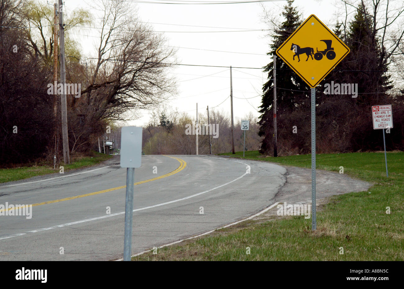Road with a buggy sign Stock Photo - Alamy