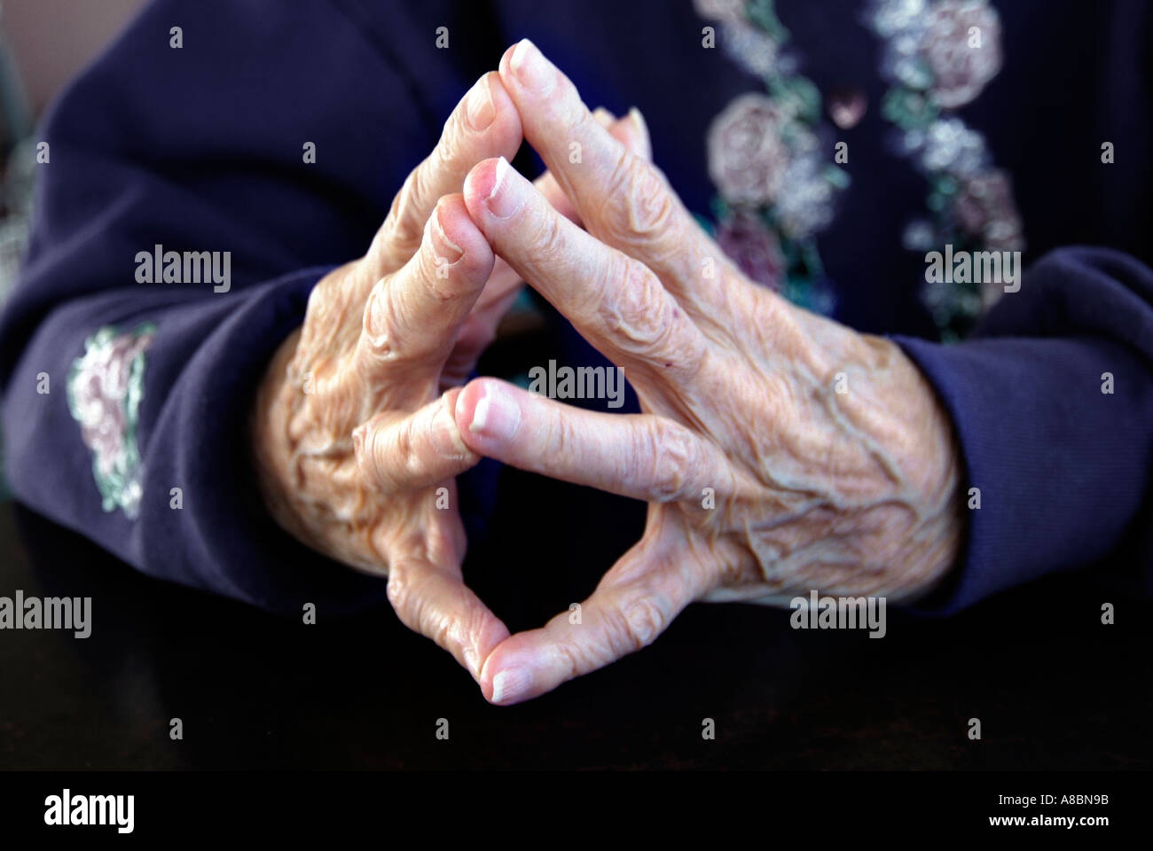 The ageing hands of a senior female Stock Photo - Alamy