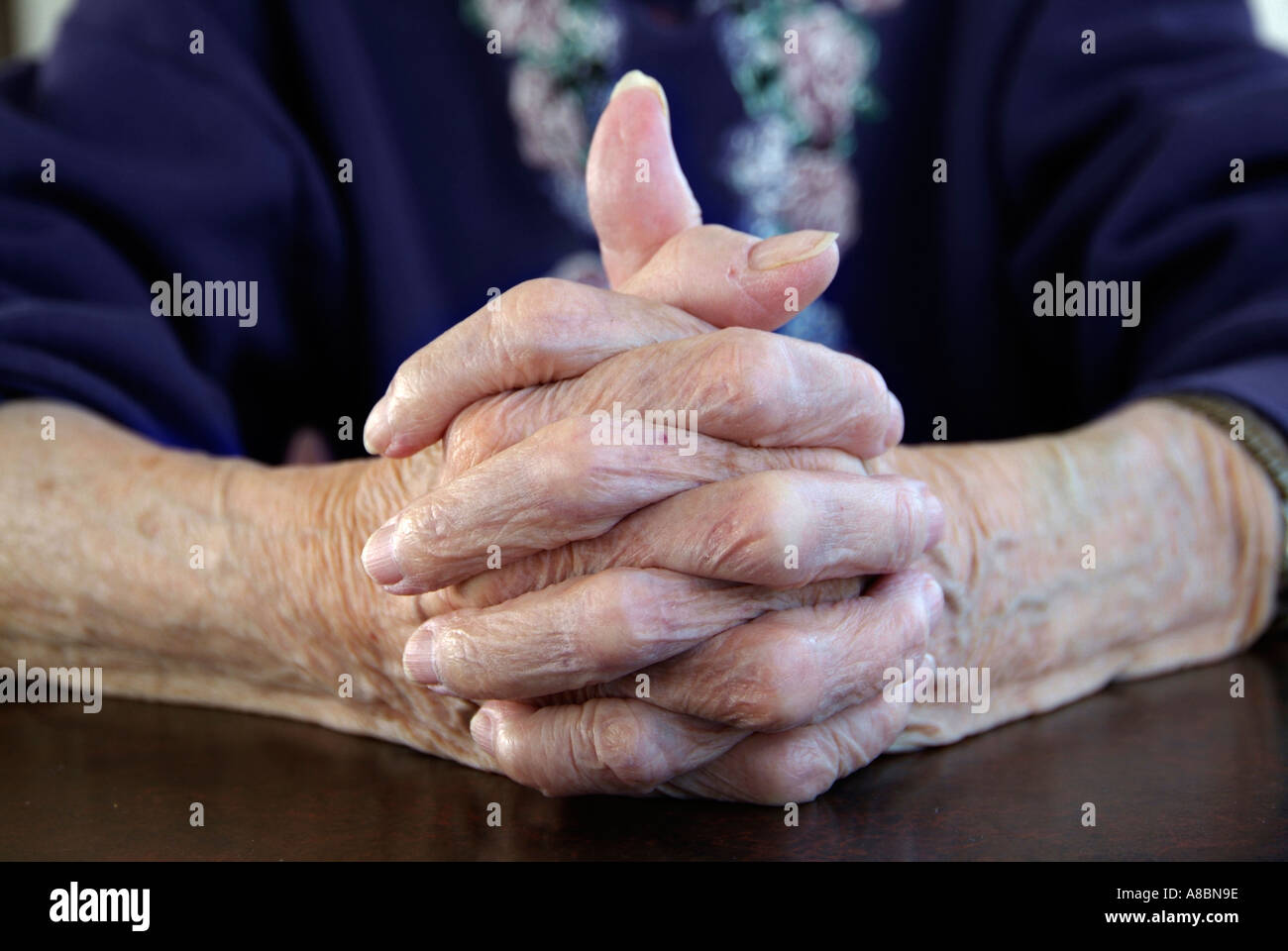The ageing hands of a senior female Stock Photo - Alamy