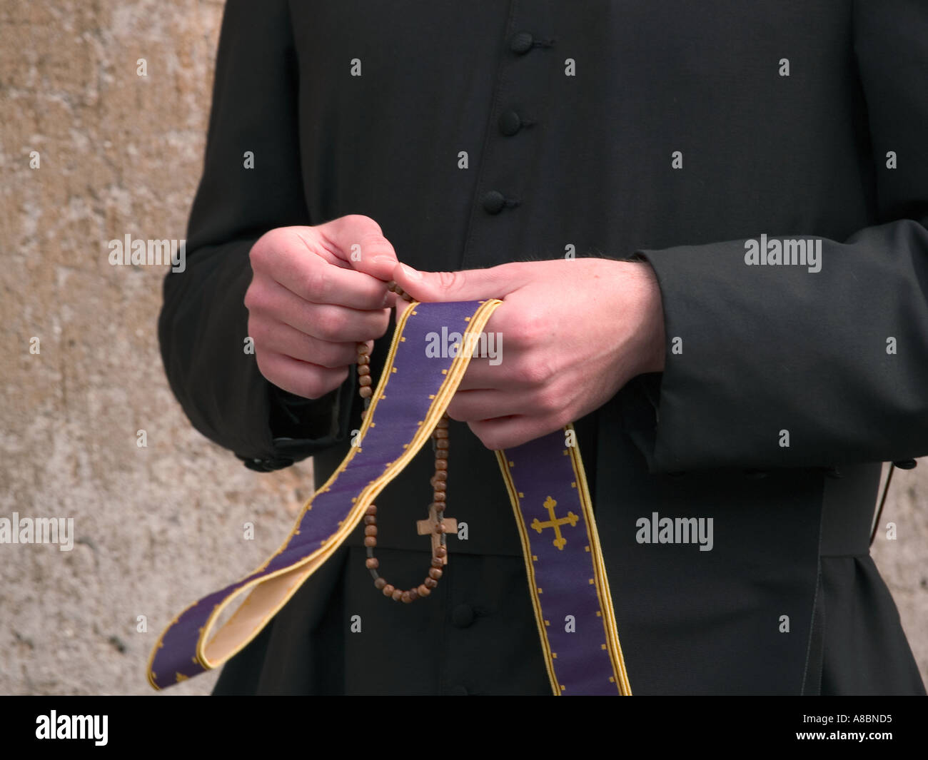 priest with rosary beads Stock Photo - Alamy