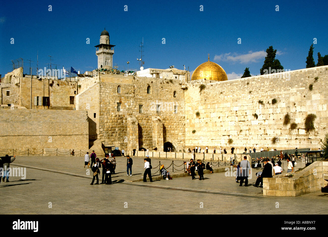 Israel Old Jerusalem Western Wall or Wailing Wall Jewish prayers Stock ...