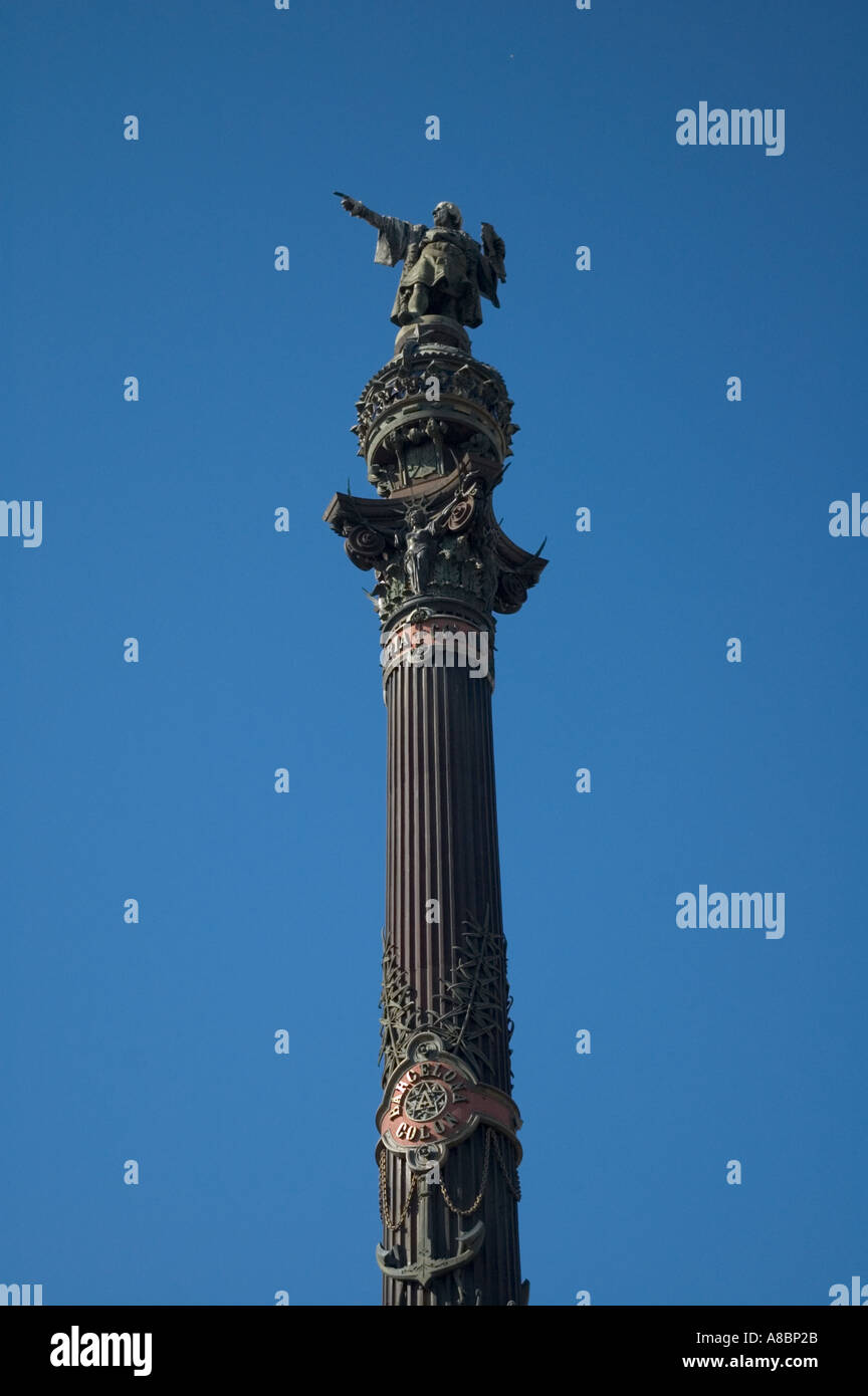 Christopher Columbus Colom monument in Barcelona Spain Stock Photo - Alamy
