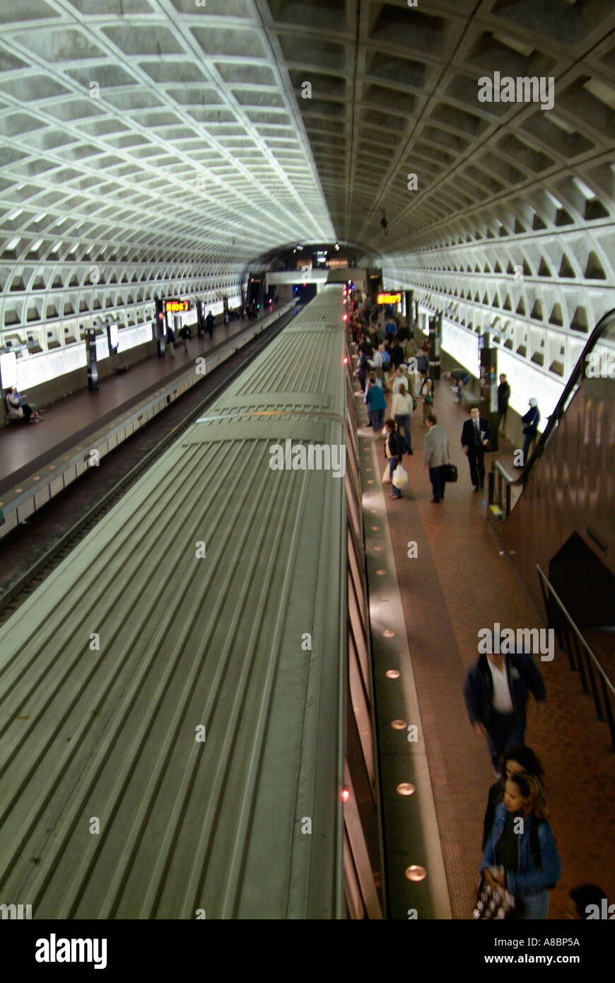 Washington DC Metro underground subway transports people to points ...