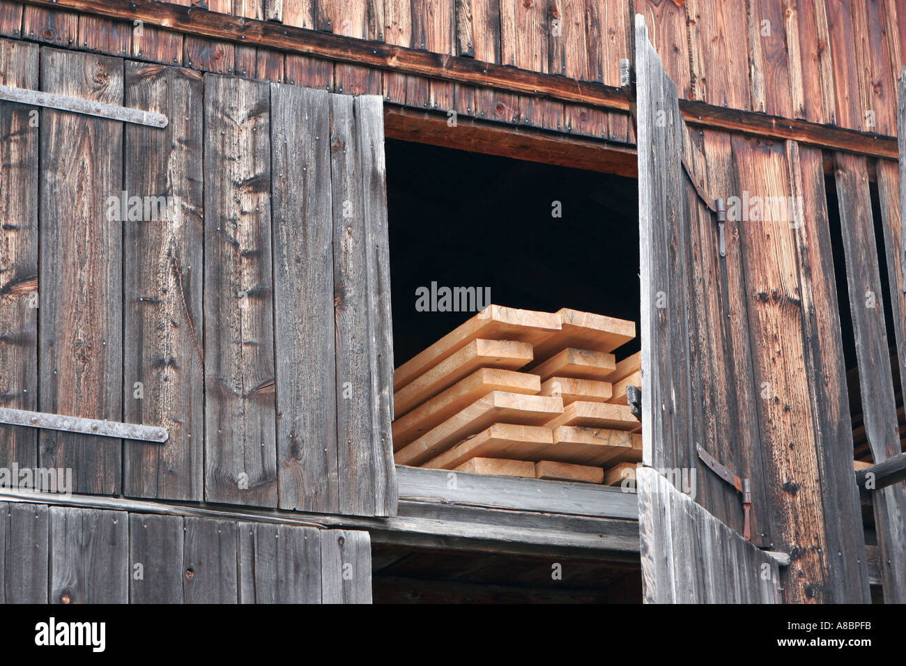 wooden compartment for wood Stock Photo - Alamy