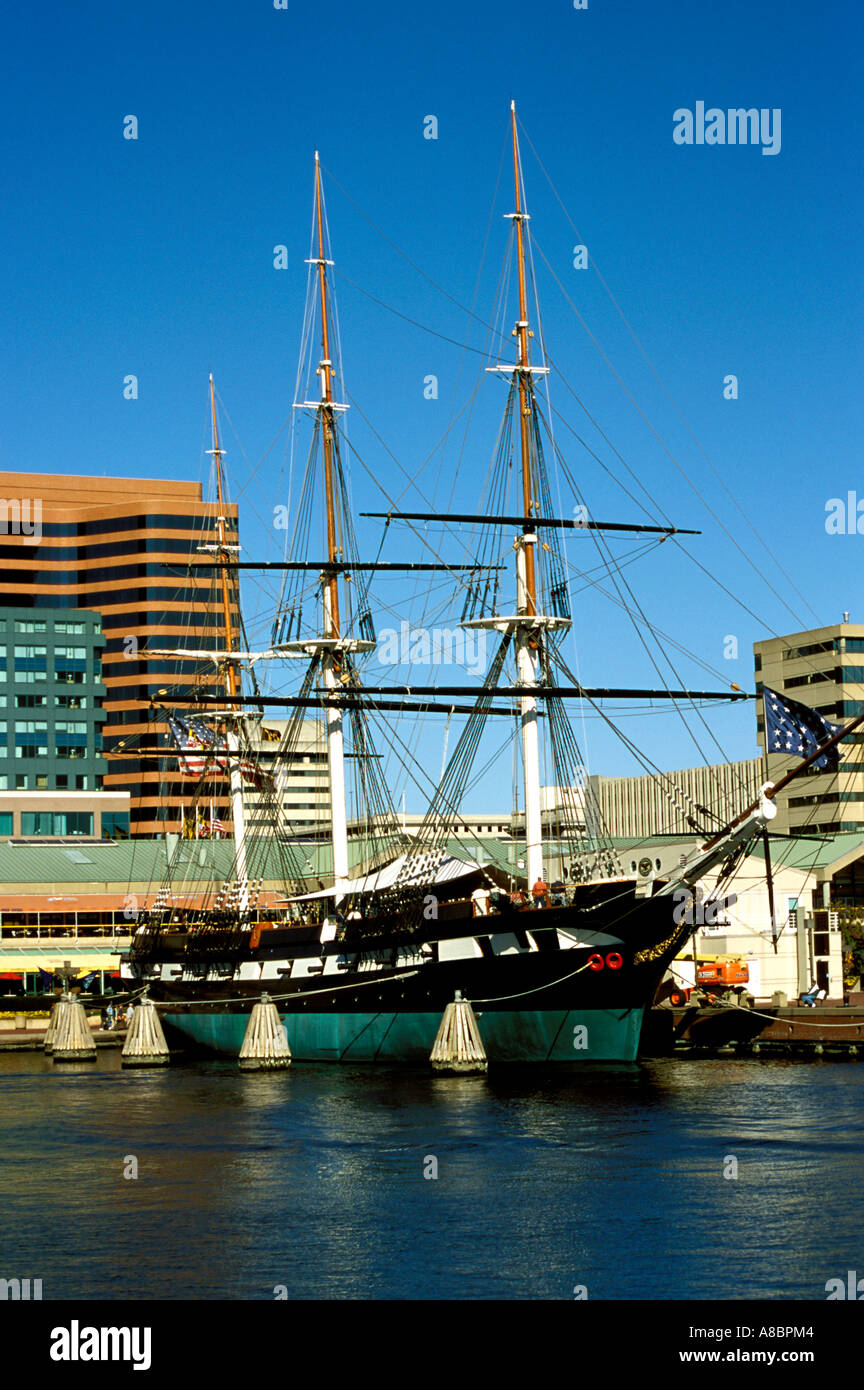 Maryland Baltimore Historic ship USS Constellation in Inner Harbor ...