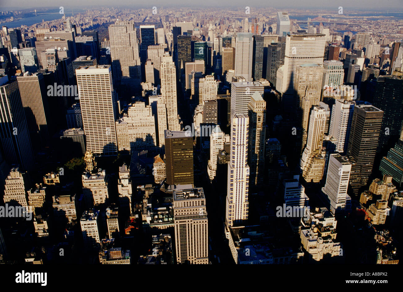 New york high rise building with building shadow hi-res stock ...