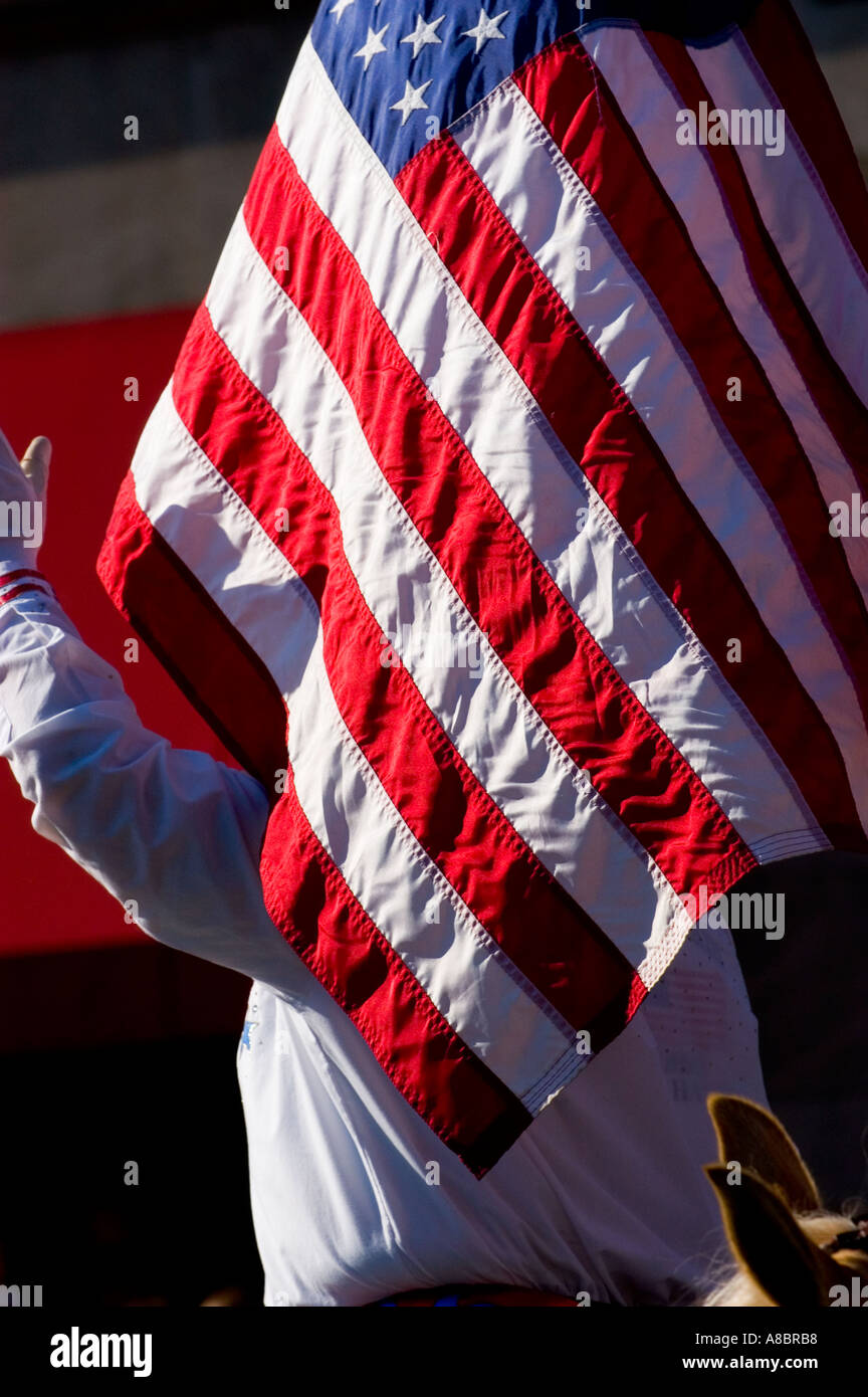 American flag in a parade hi-res stock photography and images - Alamy