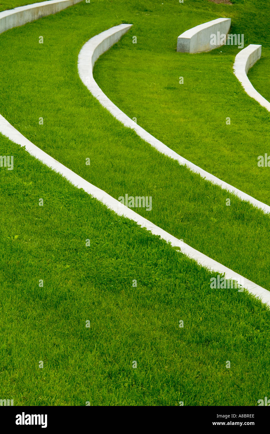 Amphitheater on grassy hill Stock Photo - Alamy