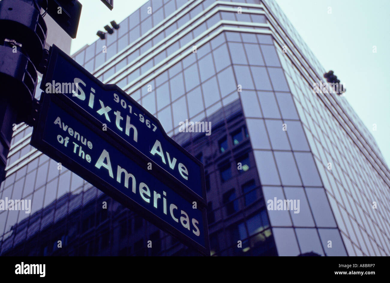 New york street sign america sixth 6th avenue hi-res stock photography ...